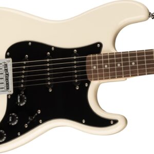 Fender Bullet Stratocaster HT Electric Guitar, Laurel Fingerboard, Black Pickguard - Olympic White