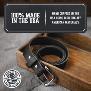 Main Street Forge The Foreman Leather Belt | Made in USA | Full Grain Leather | Mens Belt | Black 46