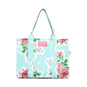 betsey johnson floral tote, blue