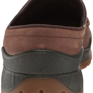 ECCO Men's Track 25 Hydromax Water Resistant Moc Toe Clog, Cocoa Brown Nubuck, 10-10.5