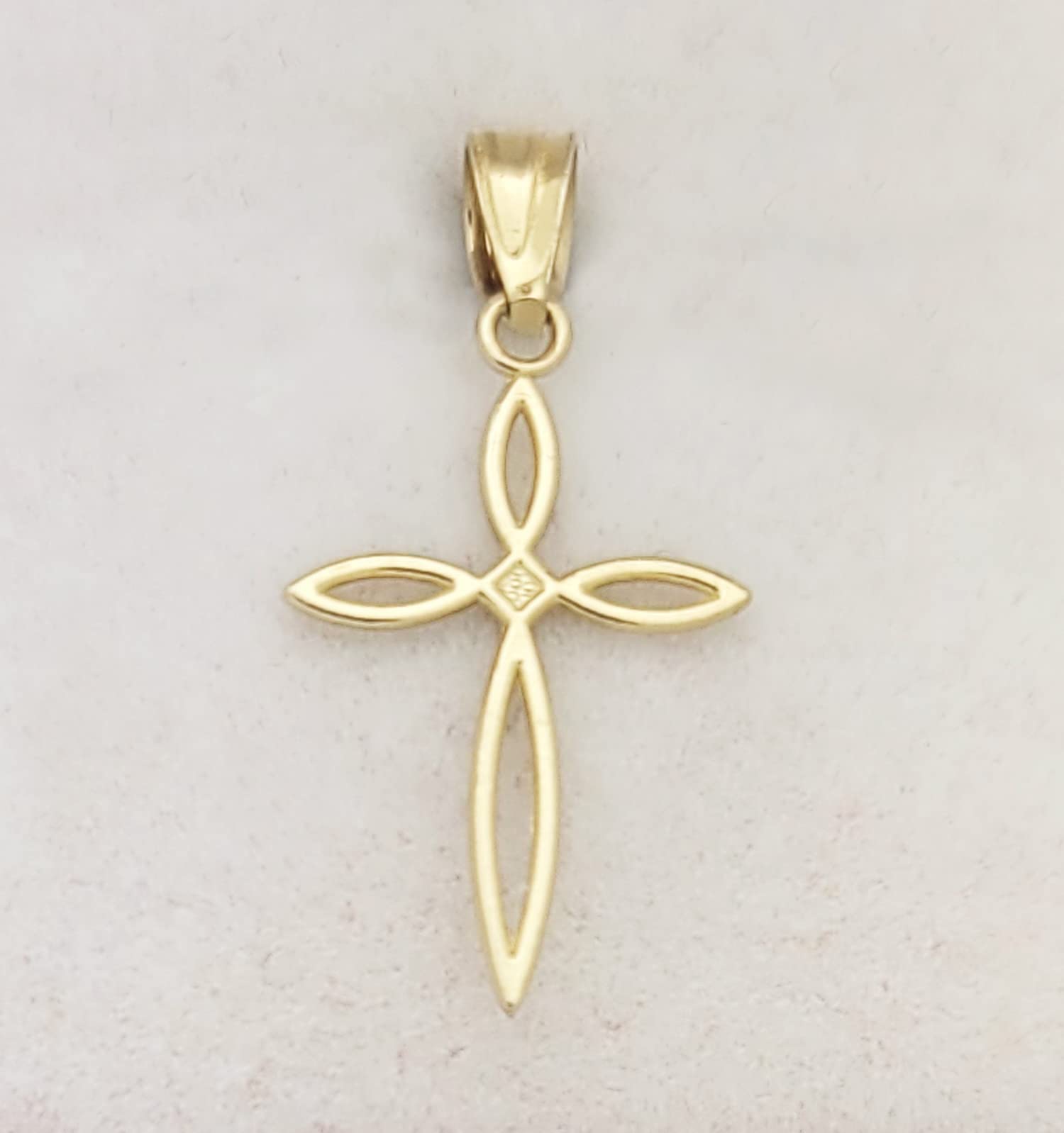 AMZ Jewelry 10k Yellow Gold Small Cross Pendant Gold Cross For Gold Necklace