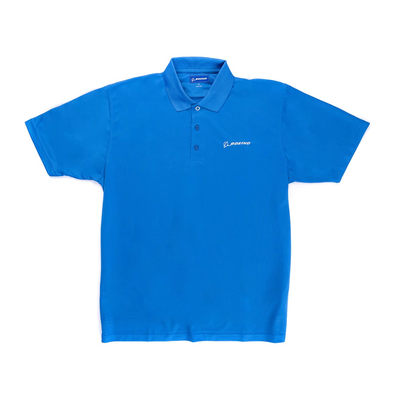 Boeing Signature Logo Mesh Tech Polo Shirt, Royal Blue, XL