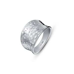 amberta women's 925 sterling silver hammered ring: size 8.5