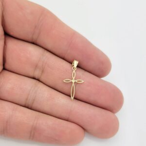 AMZ Jewelry 10k Yellow Gold Small Cross Pendant Gold Cross For Gold Necklace