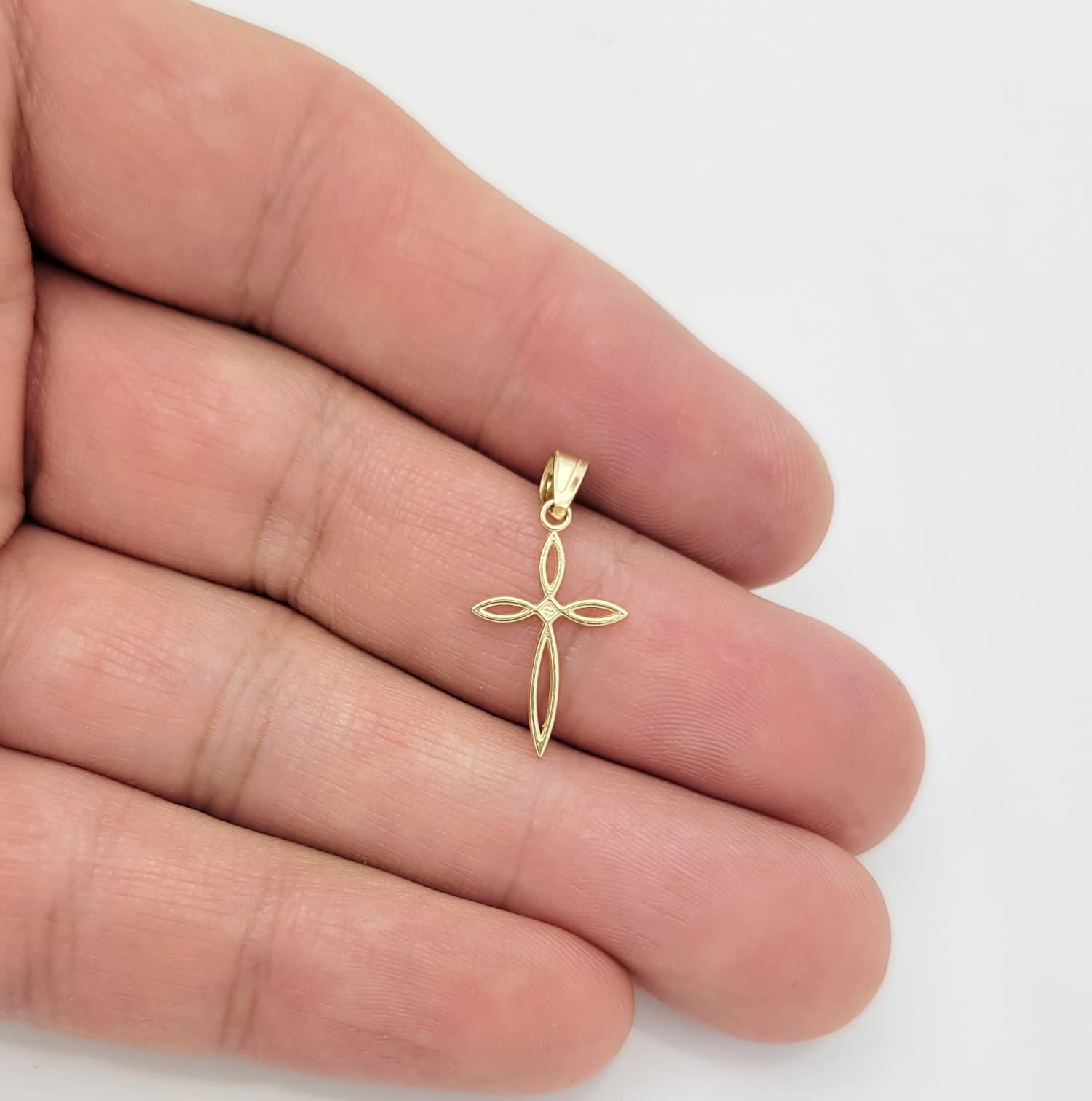 AMZ Jewelry 10k Yellow Gold Small Cross Pendant Gold Cross For Gold Necklace