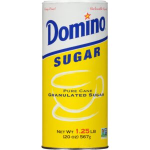 Domino White Granulated Pure Cane Sugar, 20 Oz Canister (Pack of 3)