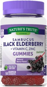 nature's truth sambucus black elderberry gummies 50 + 30% free = 65 count(pack of 3) total 1953