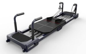 fitformer by pilates proworks - folding pilates reformer machine for home workout with real resistance springs, foldable pilates reformer 2 platforms and space-saving design - pilates reformer