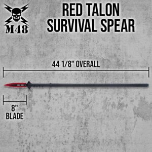 M48 Kommando Red Talon Survival Spear | Practical Tool for Survival | 8” Cast Stainless Steel Blade | Red Haze Finish | Fiberglass Reinforced Handle | Vortec Blade Sheath | 44 1/8” Overall