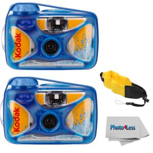 kodak sport waterproof single use camera 2 pack - floating strap and cloth