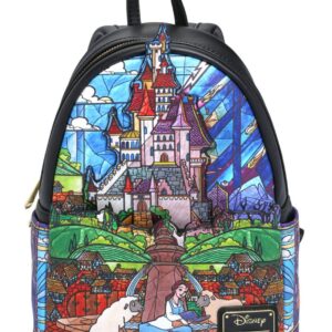 Loungefly Disney Beauty and The Beast Stained Glass Castle Mini Backpack