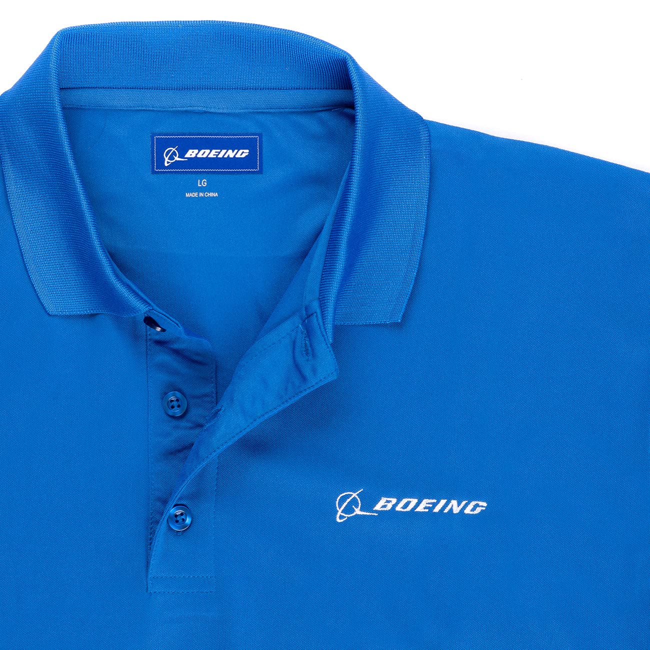 Boeing Signature Logo Mesh Tech Polo Shirt, Royal Blue, XL