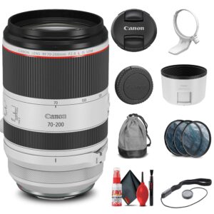 canon rf 70-200mm f/2.8l is usm lens (3792c002) + filter kit + cap keeper + cleaning kit + more (renewed)