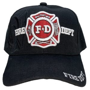 black duck brand embroidered fire department baseball hat/cap (black) one size