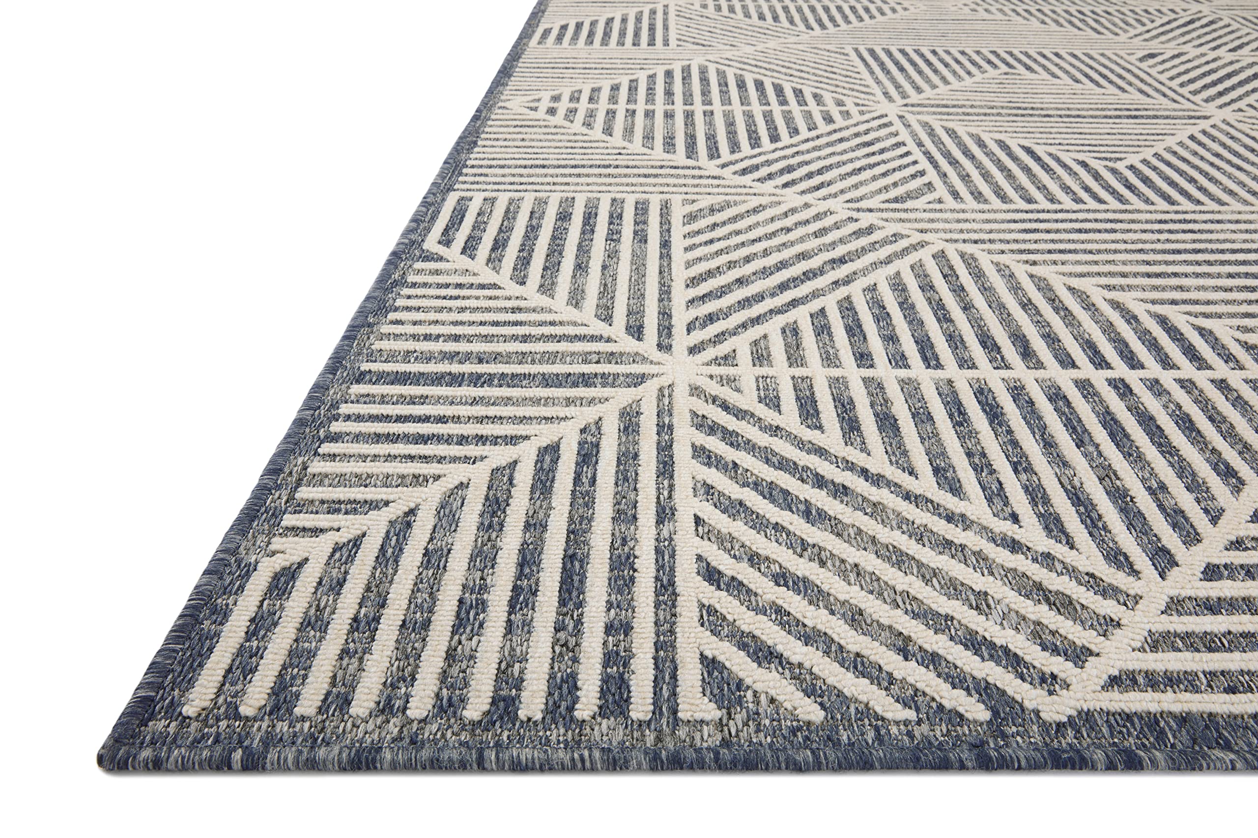 Loloi II Rainier Collection RAI-03 Denim/Ivory 5'-3" x 7'-7" Area Rug