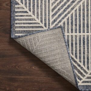 Loloi II Rainier Collection RAI-03 Denim/Ivory 5'-3" x 7'-7" Area Rug