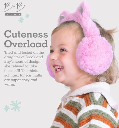 Brook + Bay Ear Muffs For Kids - Winter Kids Ear Muffs for Boys & Girls - Plush Animal Earmuffs - Cozy Ear Warmers for Kids