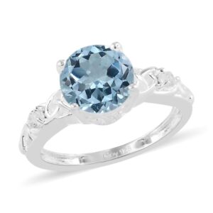 sky blue white topaz november birthstone ring for women 925 sterling silver jewelry size 10 ct 2 birthday gifts for women