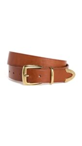 madewell women's leather western belt, english saddle, brown, s