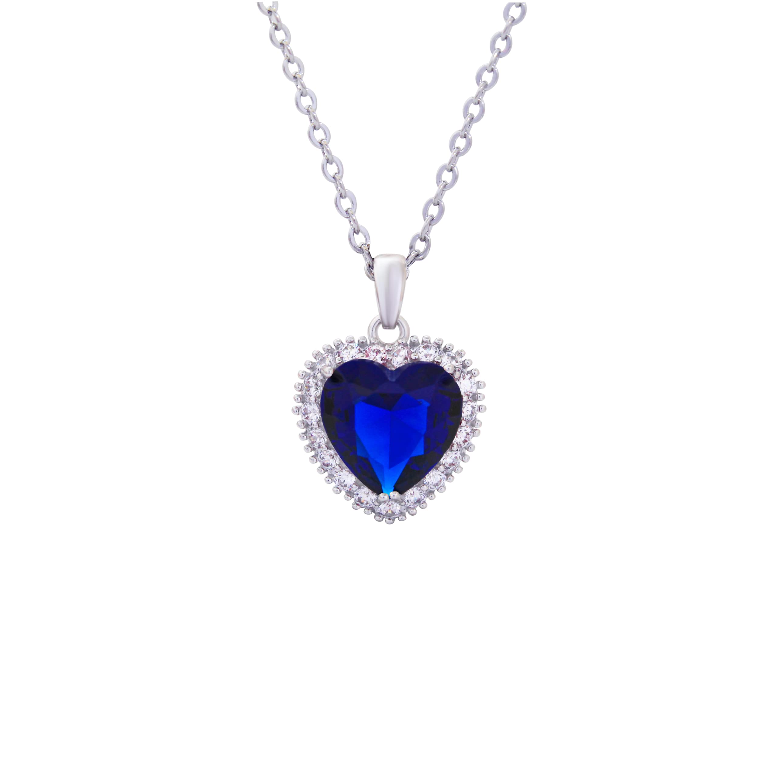 CHERUBIC Titanic Heart of the Ocean Necklace, Forever Love Heart Necklace Pendant Shining Crystal Zircon Jewelry Gifts For Women