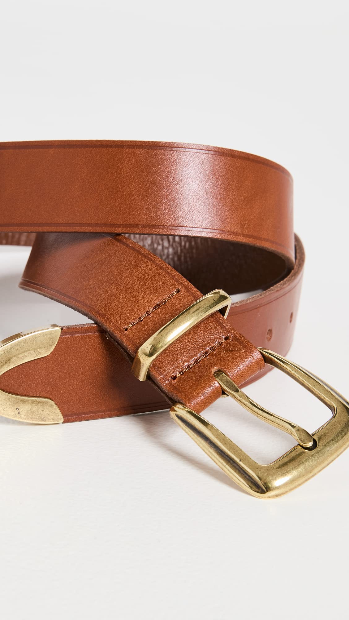 Madewell Western Chunky Buckle Belt English Saddle MD