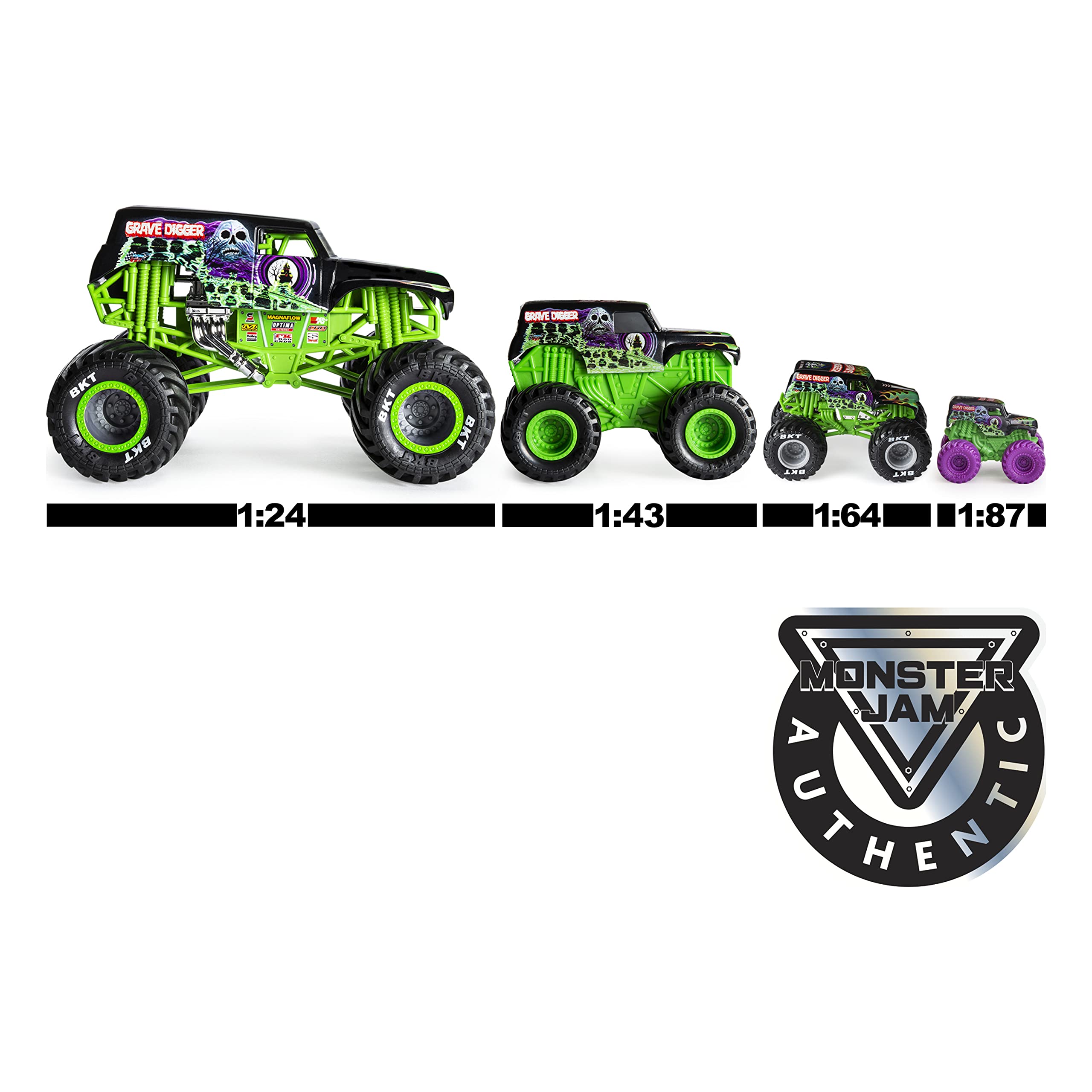 Monster Jam Official Soldier Fortune Truck, Retro Soldier Fortune Black Ops Collector 1:24 Scale Die-Cast Vehicle - Chrome Rims & BKT Tread Tires, Use In All Playsets - Collectible For Fans & Birthday