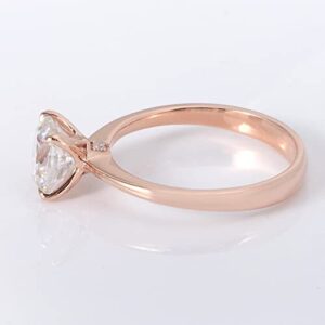 Diamond Jewelry Round Brilliant Cut Moissanite 2.50 CT Solitaire Wedding Engagement 14K Solid Rose Gold Certified Wedding Ring (12)