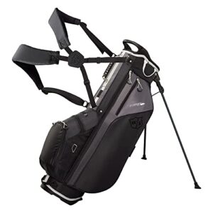 wilson staff feather golf stand bag - black/charcoal/silver, 4 way top