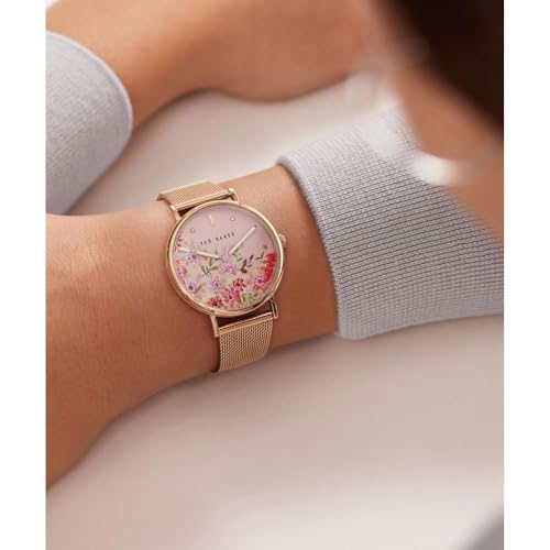 Ted Baker Phylipa Retro Rose Gold Mesh Band Watch (Model: BKPPHS2379I)