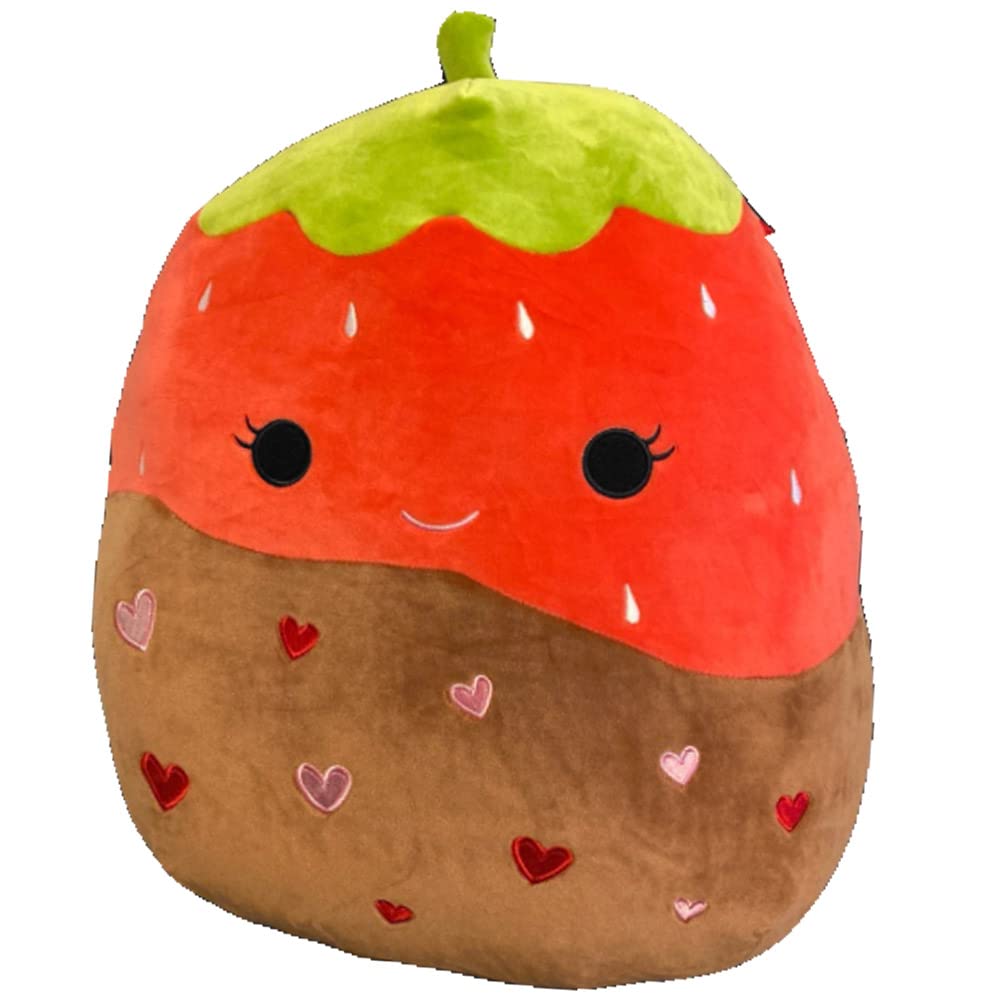 Squishmallow Official Kellytoy Valentines Squad Squishy Soft Plush Toy Animal (16 Inch, Scarlet Strawberry (Chocolate Dipped))