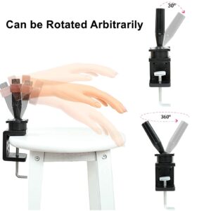 Wig Head Stands Mannequin Head Stand Cosmetology Manikin Training Head Stand Holding Holder Clamp Stands Black C-Clamp Holder Practice Hand Stand Adjustable Rotary Desk Table Clamp Holder (1 PCS)