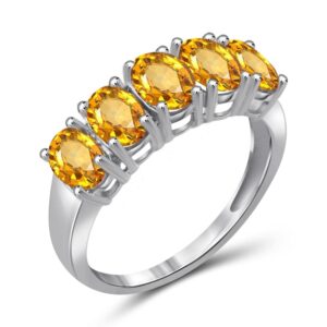 JEWELEXCESS 2.30 CTW Citrine Ring in Sterling Silver