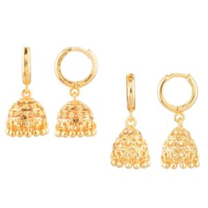 efulgenz gold tone jhumka jhumki hoop earrings indian earrings for women traditional bollywood jhumka jhumki dangle earrings set for women indian jewelry for women earrings