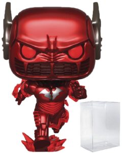 pop dc heroes: dark nights metal - batman red death (px previews exclusive) funko vinyl figure (bundled with compatible box protector case) multicolor 3.75 inches