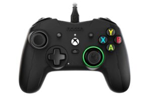 rig nacon revolution x officially licensed xbox controller for xbox series x|s, xbox one, windows 10, windows 11 pcs with hardware, software customization and dolby atmos 3d surround sound (black)