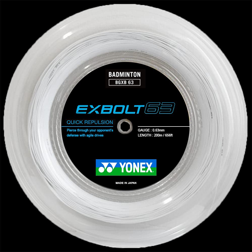 YONEX BG Exbolt 63 Badminton String Reel (White)