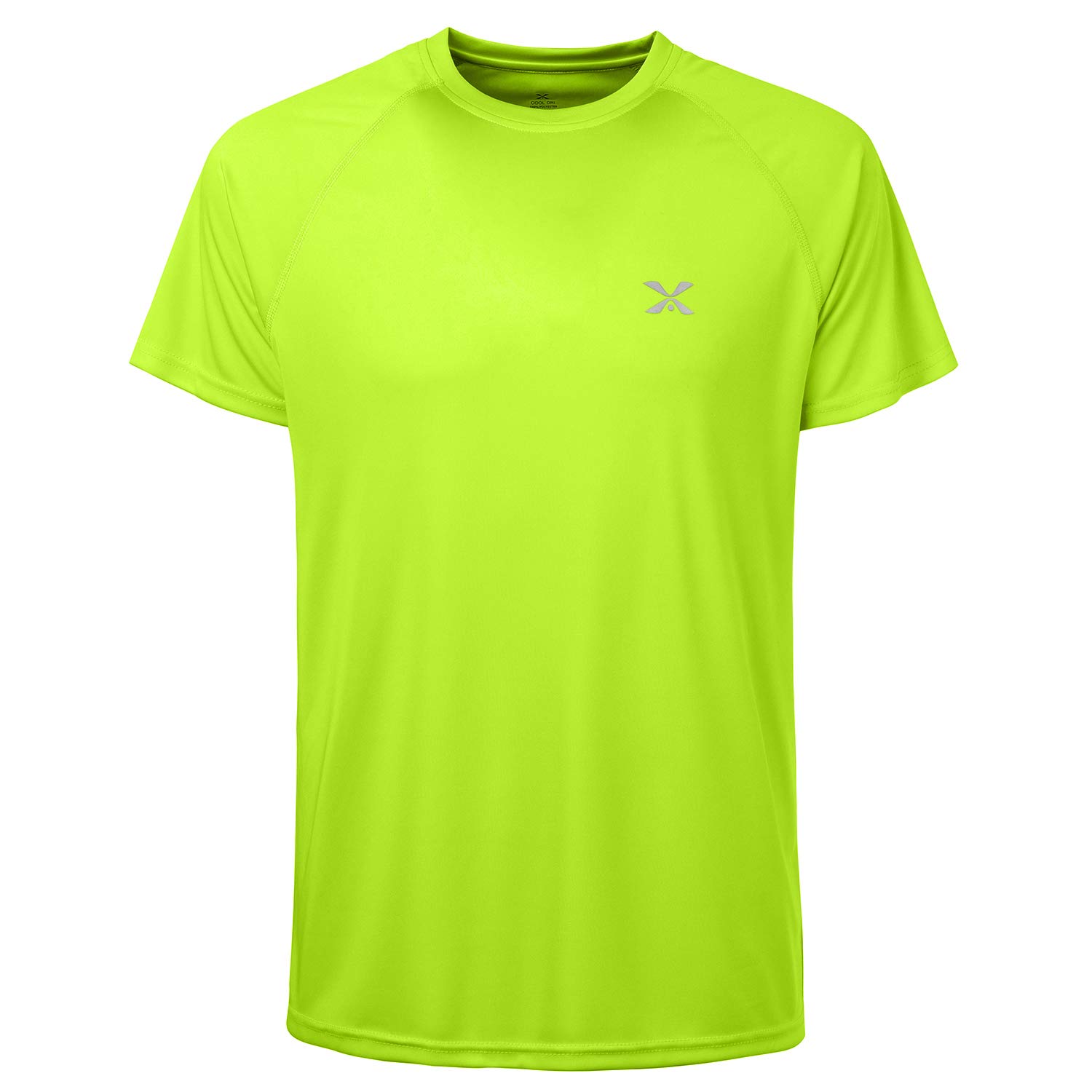 MOHEEN Men's Short Sleeve T Shirt Lightweight Moisture Wicking Performance Soft Touch Breathable Athletic Shirts(Yellow,XL)