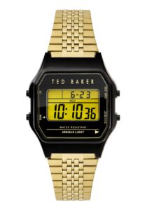 ted baker ted 80's stainless steel gold tone bracelet digital watch (model: bkp80s2049i)