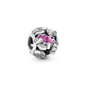 pandora pansy flower friends charm