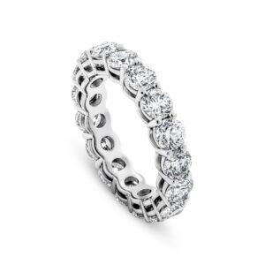 2 carat | igi certified round shape lab grown diamond eternity ring for women | 14k white gold | fg-vs quality friendly diamonds