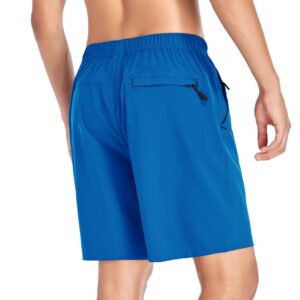 selovzz men's gym shorts sports quick dry lightwight workout athletic running or casual training short with zipper pockets (sky blue, us 2xl)