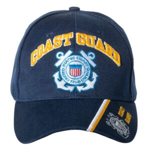 united states coast guard emblem blue embroidered adjustable baseball cap (blue emblem)