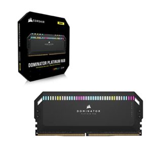 CORSAIR DOMINATOR PLATINUM RGB DDR5 RAM 64GB (2x32GB) 5200MHz CL40 Intel XMP iCUE Compatible Computer Memory - Black (CMT64GX5M2B5200C40)