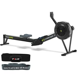 concept2 model d indoor rowing machine with pm5 performance monitor and polar h10 ant+ heart rate monitor, lcd, m-xxl: 26-36" hrm