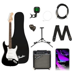 stratocaster electric guitar kit with amp, bag, strap - fender squier, poplar body, laurel fingerboard