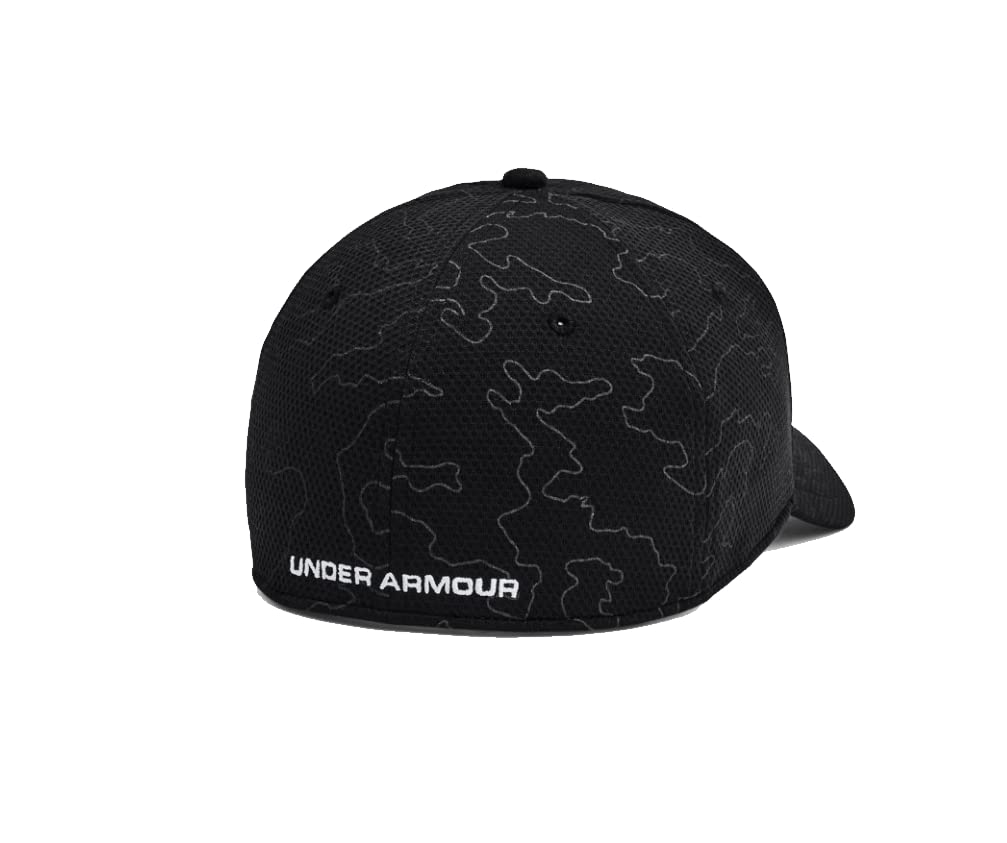 Under Armour Men's UA Printed Blitzing Stretch Fit Cap, Black/White - L/XL