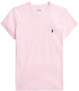 polo ralph lauren womens crew neck jersey t-shirt (x-large, litepink)