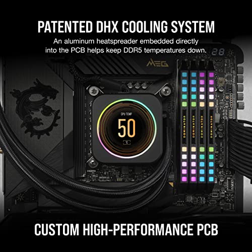 CORSAIR DOMINATOR PLATINUM RGB DDR5 RAM 64GB (2x32GB) 5200MHz CL40 Intel XMP iCUE Compatible Computer Memory - Black (CMT64GX5M2B5200C40)