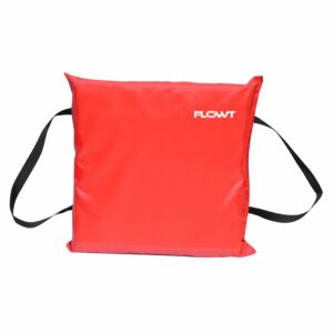 flowt boat seat cushion and throw cushion for boat safety – uscg approved type iv, life cushion for boat, durable, comfortable boat seat cushions for kayaks, paddle board, canoe and boating - red