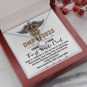 First White Coat Ceremony DNP Doctor of Nursing Practice Medical Student 2023 Eternal Hope Necklace Gifts Mahogany Style Luxury Box